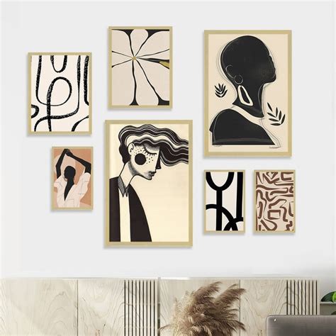 قیمت و خرید تابلو بکلیت مدل طرح نقاشی مینیمال دختر آفریقایی Be 1121 مجموعه 7 عددی