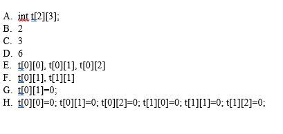 Solved Two Dimensional Array Questions Consider A Chegg