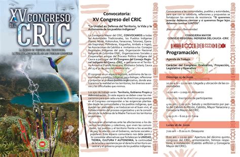 Convocatoria Xv Congreso Del Consejo Regional Indígena Del Cauca Cric