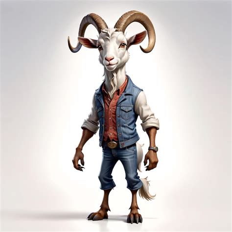 Premium Photo Anthropomorphic Goat Character Isolated On Background