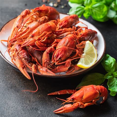 Premium Photo Crayfish Fresh Boiled Seafood Crustaceans Ready To Eat