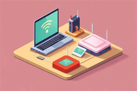 Electronic Devices Connected To WiFi Router Wireless Technology Concept