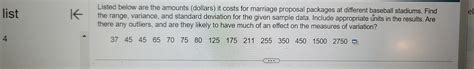 Answered Listed Below Are The Amounts Dollars It Costs For Marriage