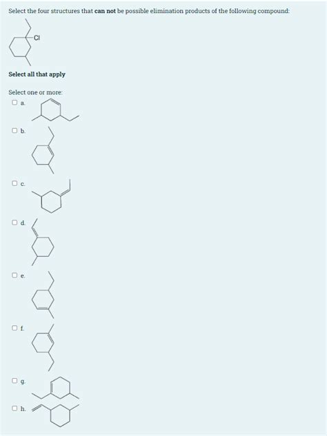 Solved Select The Four Structures That Can Not Be Possible Chegg