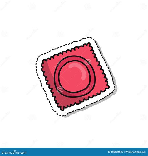 Condom Doodle Icon Vector Sticker Illustration Stock Illustration