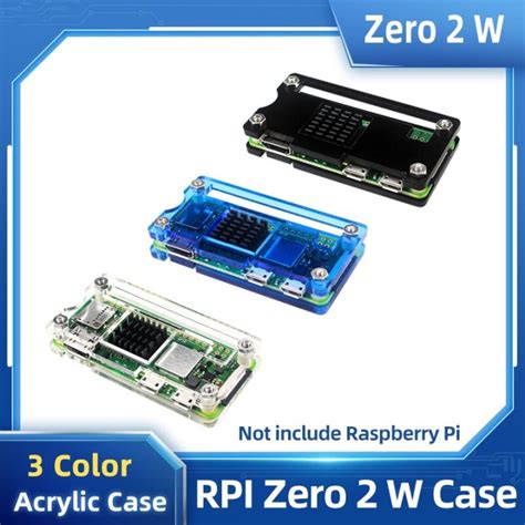 Raspberry Pi Zero 2 W Acrylic Case Clear Black Blue Shell Optional
