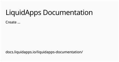 Create Liquidapps Documentation