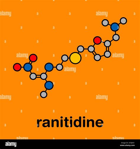 Ranitidine Peptic Ulcer Disease Drug Molecule Blocks Stomach Acid