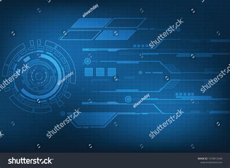 Abstract Blue Digital Future Patterns Grid Stock Vector Royalty Free