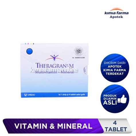 Jual Theragran M Strip 4 Tablet Multivitamin Kimia Farma Kota