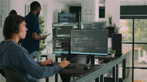 Software Developer Programming Source Code Algorithm On Computer Stock Video Video Of Html