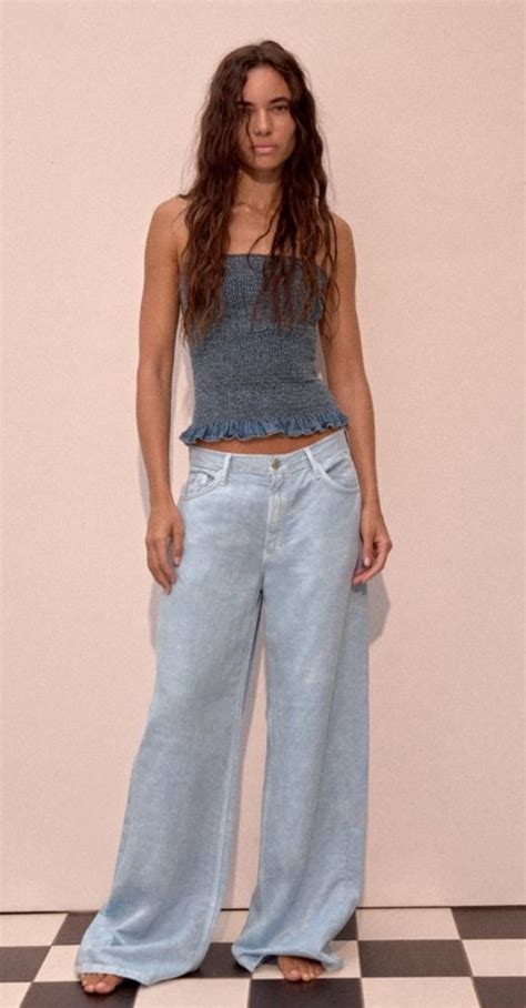 새상품 자라 리넨 블렌드 와이드 레그 팬츠 헬로마켓