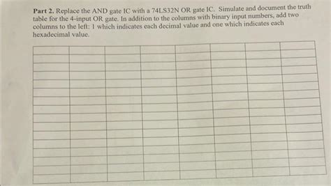 Part Replace The AND Gate IC With A LS N OR Chegg