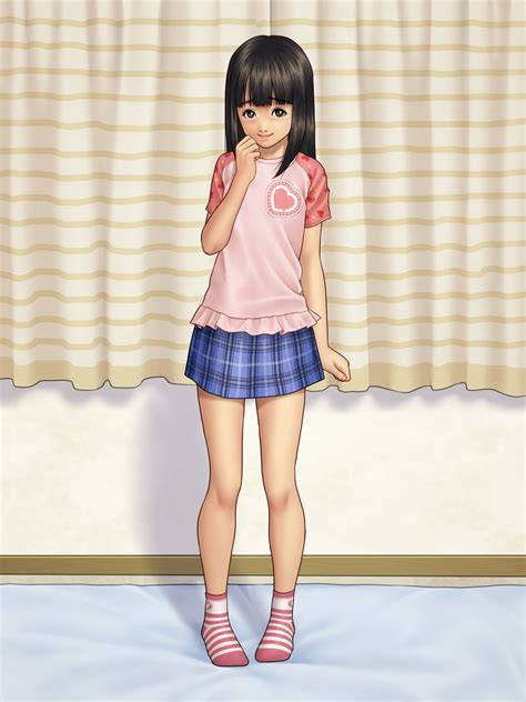 The Big Imageboard Tbib 1girl Black Hair Blush Flat Chest Irotsuya
