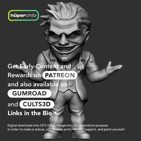 Archivo STL Joker El Caballero Oscuro Modelo Imprimible En 3D Para