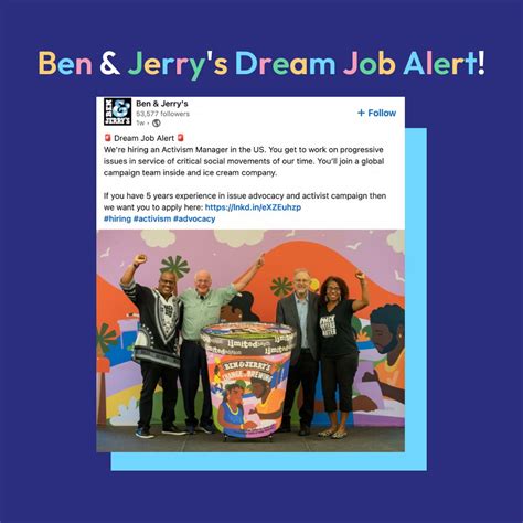 One Work On Linkedin Ben And Jerrys Is Hiring This Is A Sweet