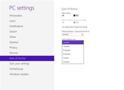 Change The Notifications Timeout In Windows 8 And Windows 8 1