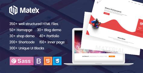 Matex Material Megapack Multi Purpose HTML Template By CodePixar