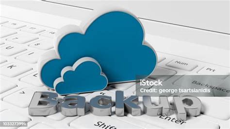 흰색 배경에 고립 된 백업 텍스트와 구름 아이콘 키보드의 3d 렌더링 0명에 대한 스톡 사진 및 기타 이미지 0명 가상현실 개념 Istock