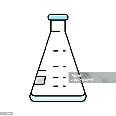 삼각 플라스크 화학 유리 실험실 컬러 아이콘 벡터 일러스트 레이 션 개발에 대한 스톡 벡터 아트 및 기타 이미지 개발 건강