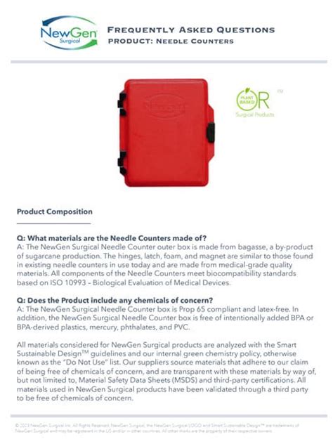 Needle Counter Resources Newgen Surgical Inc