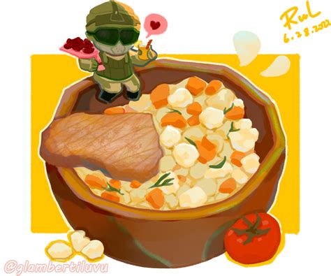 [my Fan Art]chibi Fuze Is Enjoying Uzbekistan Style Chickpea Soup R Rainbow6