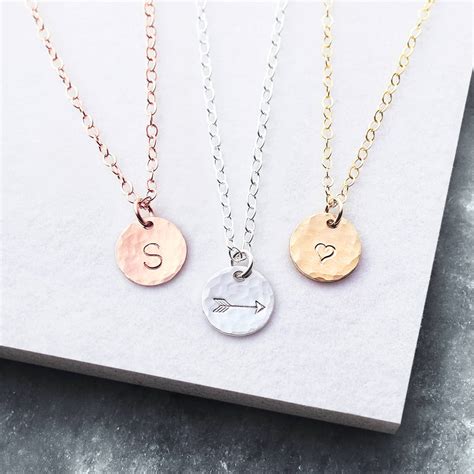 Personalised Hammered Initial Disc Necklace By Minetta Jewellery
