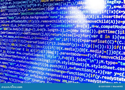 Écran de programmation de code source de codage photo stock image du