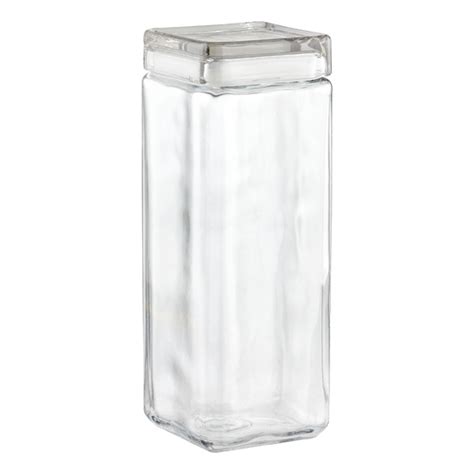 Anchor Hocking Stackable Square Glass Canisters The Container Store