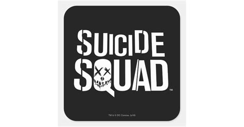 Suicide Squad White Logo Square Sticker Zazzle