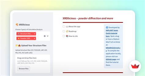XRDlicious Online Calculator For Powder XRD ND Patterns And P RDF