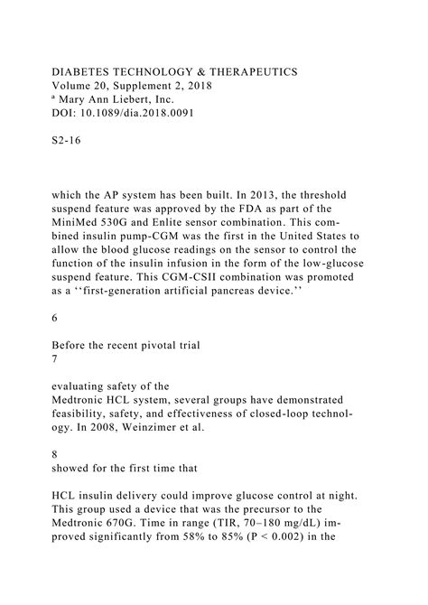 Original Articlethe Hybrid Closed Loop Systemevolution Docx Endocrine And Metabolic Diseases