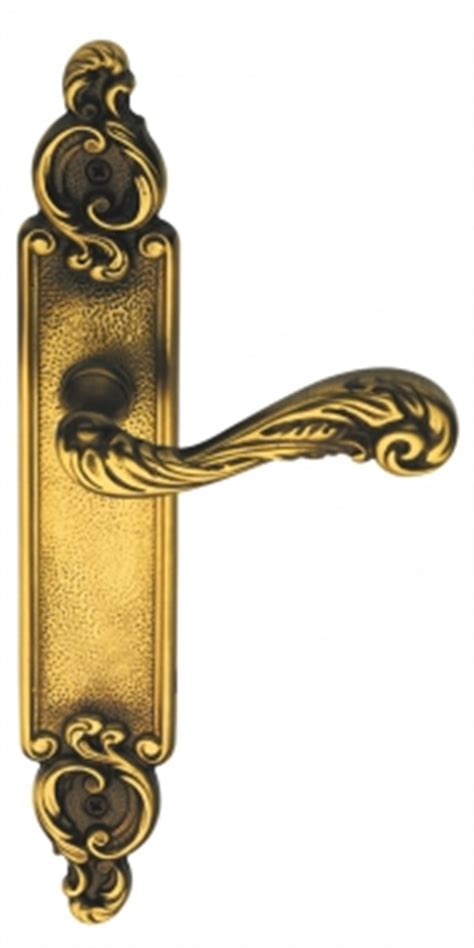 Poignée de porte intérieure en laiton patiné sur plaque BdC entraxe mm SULLY Poignée de porte