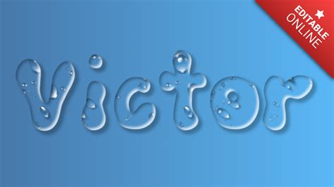 Victor Liquid Water Text Effect Generator