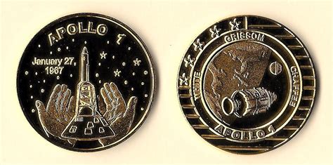 Nasa Apollo One 50 Years 24k Gold Plated Commemorative Memorial Coin