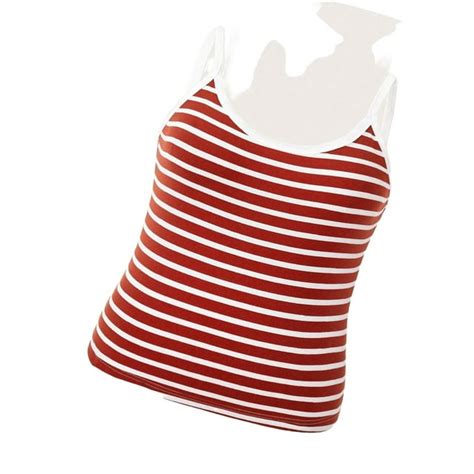 Casual Striped Spaghetti Strap Cami Red And White Plus Size Tank Tops