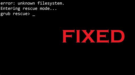 Fix Unknown Filesystem Error While Installing Linux Youtube