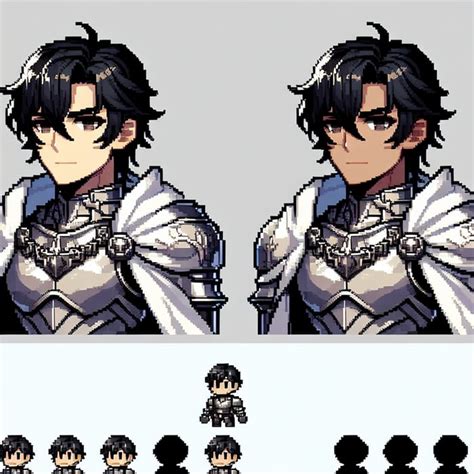 D Handsome Warrior Sprite In Rpg Maker Mz Style Ai Art Generator