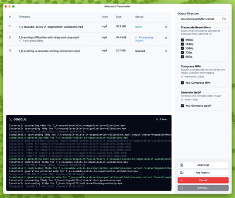 Github Adocaststranscoder A Tauri And Vue 3 Desktop Application That Transcodes Video Files