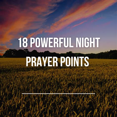 18 Powerful Night Prayer Points