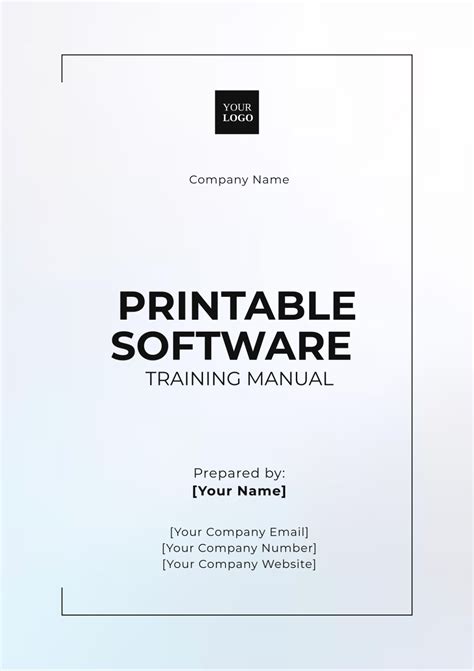 Free Printable Software Training Manual Template To Edit Online