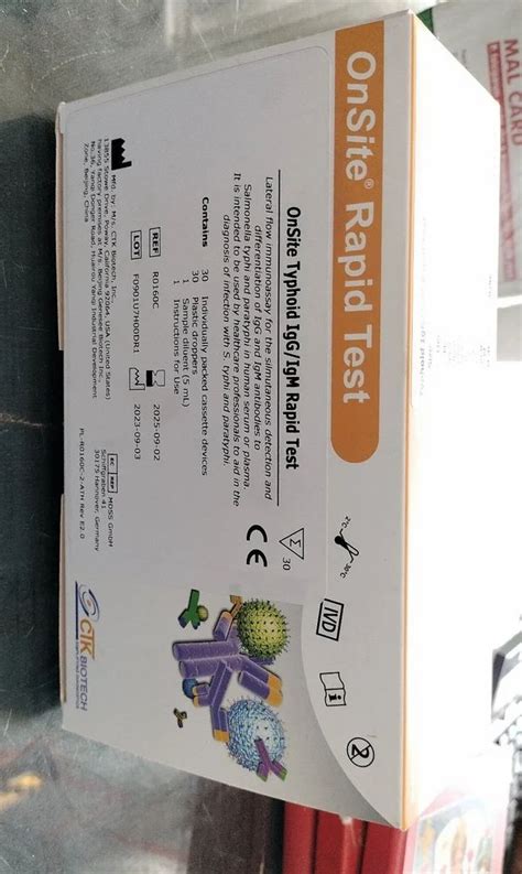 Onsite Typhoid Rapid Test Kit At ₹ 350 Box Widal Test Kit In Indore