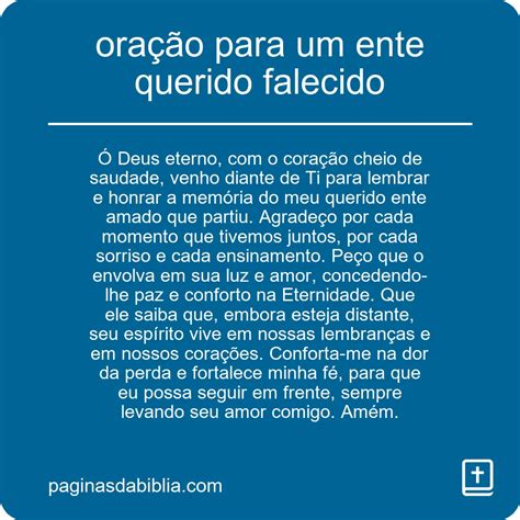 Oração Para Um Ente Querido Falecido