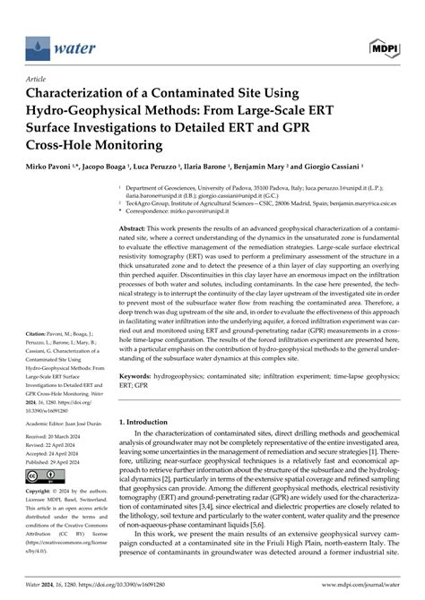 Pdf Characterization Of A Contaminated Site Using Hydro Geophysical Methods From Large Scale