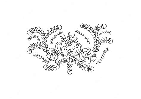 Эскиз цветочной иллюстрации Премиум векторы