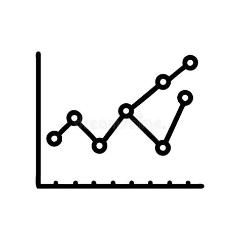creative line graph icon representation stock illustration