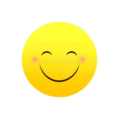 Blushing Happy Face Emoji Joyful Expression Vector Illustration Eps