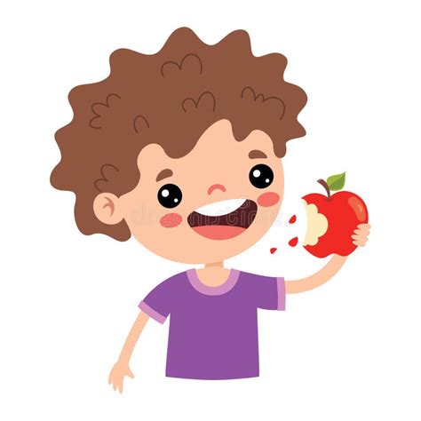 Illustration De Gosse Avec Pomme Illustration Stock Illustration Du