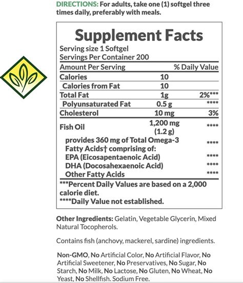 Natures Bounty Fish Oil Supports Heart Health 1200 Mg Rapid Release