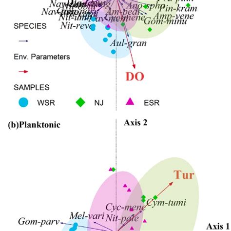 Rda Ordination Of 34 Dominant Benthic Diatoms A 11 Dominant